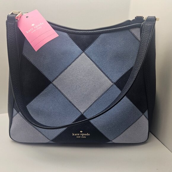 kate spade | Bags | Nwt Kate Spade Leila Patchwork Suede Pebble Leather ...